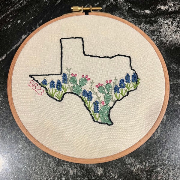 Texas State Embroidery Pattern and Stitch Guide - Digital PDF Instant ...
