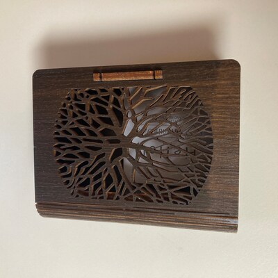 The Leaf Decorated Wooden Table Lamp Light Box Laser Cut - Etsy