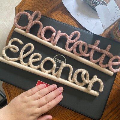 Personalized Knit Lettering, Name Sign for Wall, Kids Room Deco, Party ...
