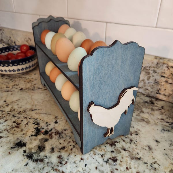 Fresh Egg Holder - Farmhouse Egg Stand - Chicken Decor - Gift for ...