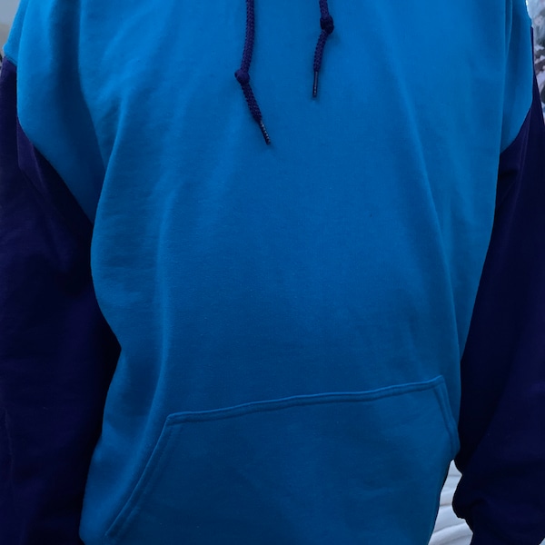 Two Matching Colorblock Hoodies, Green and Sand Two Tone Couple ...