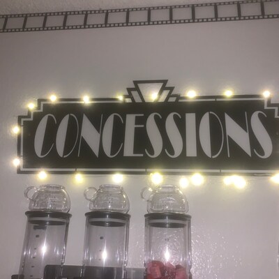 Movie Theater Concessions Metal Sign, Movie Sign, Home Theater, Theater ...