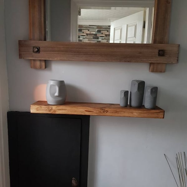 Rustic Chunky Floating Shelf- 145mm Deep-solid Wood -fixings Included ...