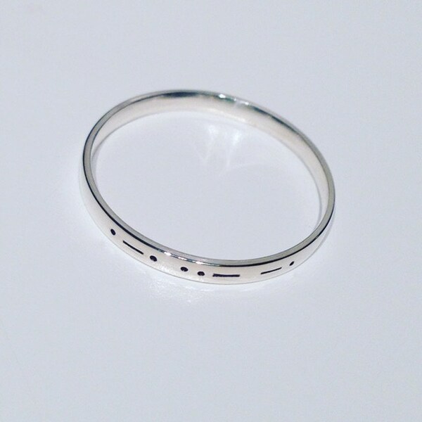 Morse Code Ring Personalized - Hand Stamped Initial Ring - Monogram ...
