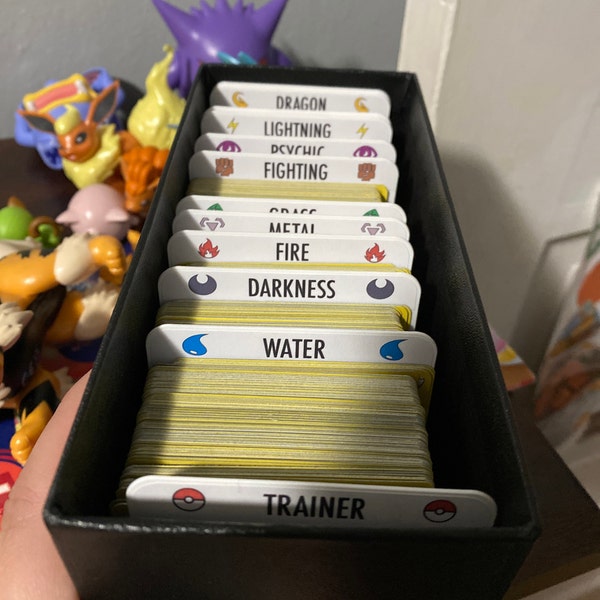 Sort Pokémon by Pokémon Types and Trainer | Trading Card Dividers W ...