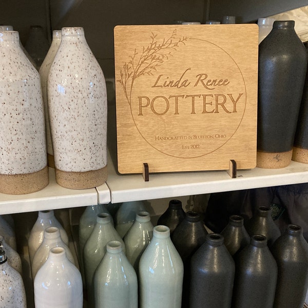 Logo Sign Engraved Wood, Square, Circle, Hanging Sign, Tabletop Sign ...