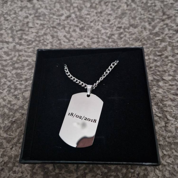 Personalised Dog Tags for Men Dog Tags Necklace Engraving Mens Necklace ...