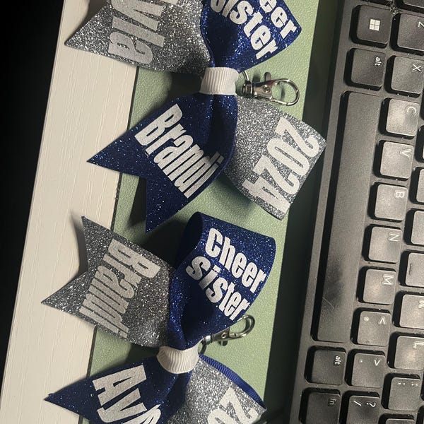 Cheer Bow Key Chain or Back Pack Bow. Customized in Your Colors - Etsy