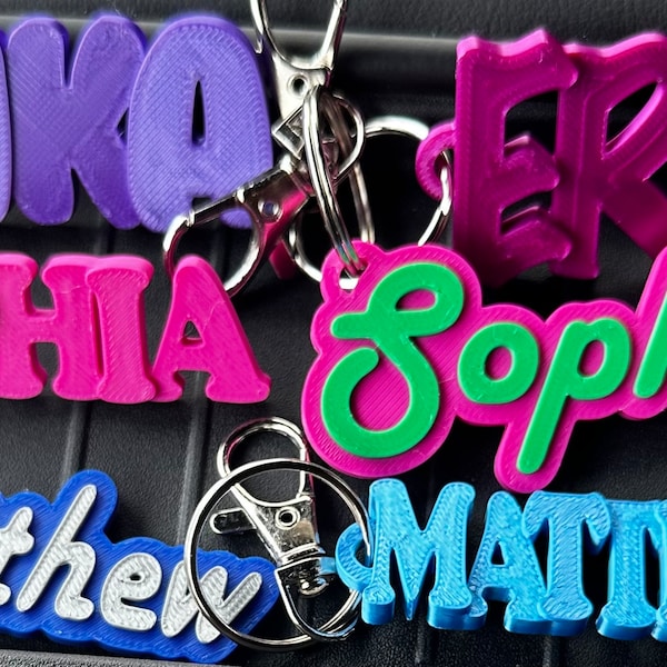 Custom 3D Printed Keychain - Custom Key Chain - Name Keychain - Custom Key Ring - 3D Printed ...
