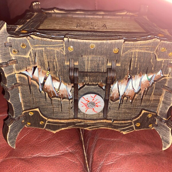 Mimic Dice Box With Life Counter, Mimic Creature Box Design, D&D, MTG ...