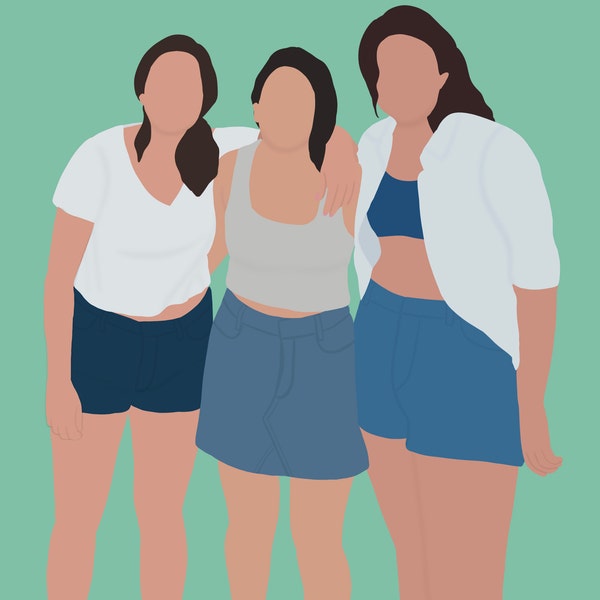 BEST FRIEND PORTRAIT, Custom Portrait Drawing, Portrait From Photo ...