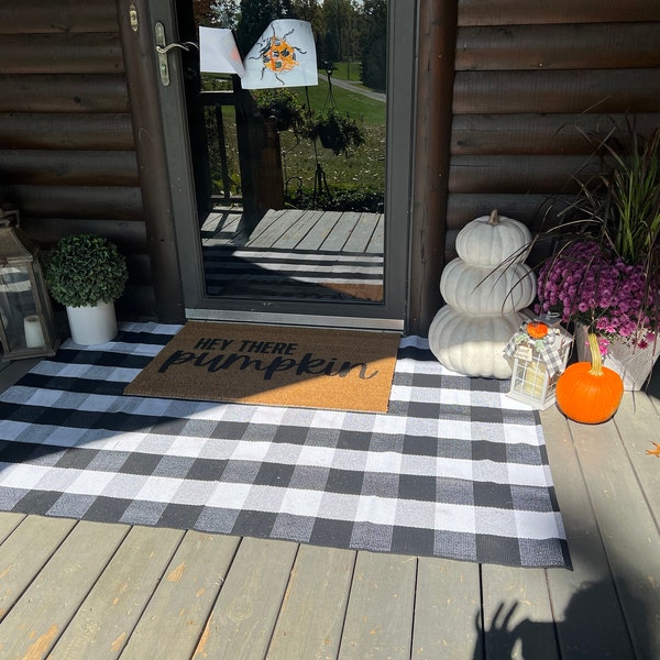 Hey There Pumpkin Doormat, Fall Welcome Mat, Fall Decor, Funny Doormat ...