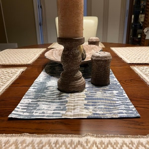 Two Tone Grey Plaid Linen Table Runner, Various Lengths/ - Etsy