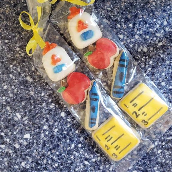 Mini Back to School Cookies (1 Bag) , Teacher Cookies, Teacher ...