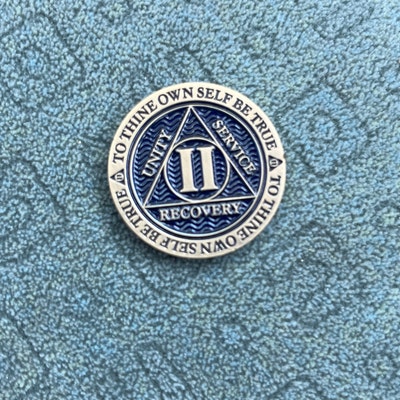 1 2 3 4 5 6 7 8 9 or 10 Year AA Medallion Antique Bronze and Blue ...
