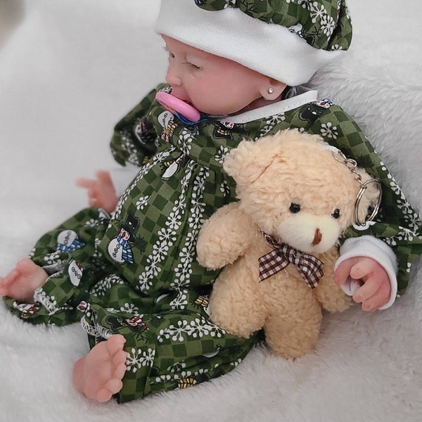 2 Pc Doll Dress & Diaper Set Black and White Check Strawberry Outfit ...