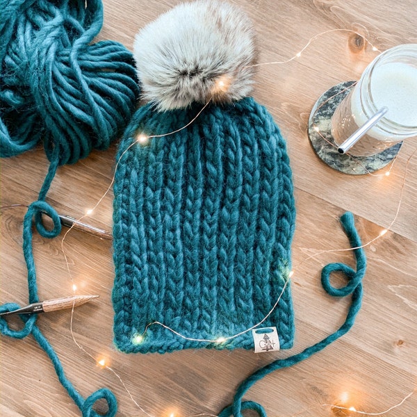 Knitting Pattern, THE PEBBLE BEANIE, Women's Knit Hat, Knit Winter Hat ...