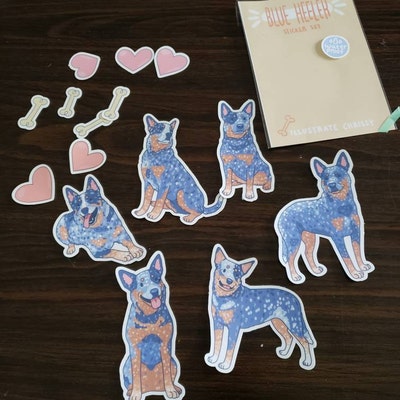 Blue Heeler Stickers Australian Cattle Dog Sticker Set Waterproof - Etsy