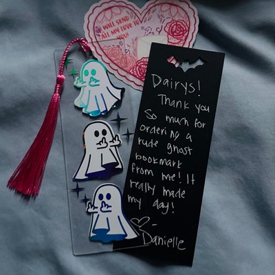 Rude Ghost Bookmarks Cute Bookmarks Spooky Acrylic Bookmark - Etsy