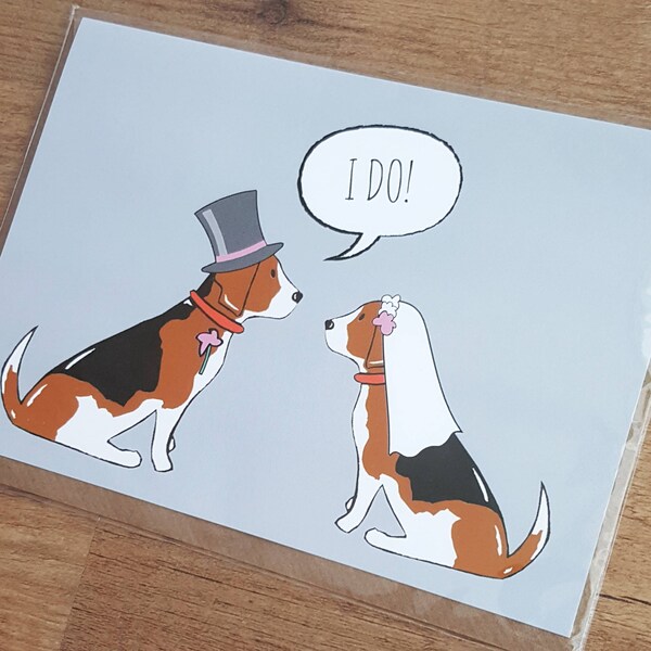 Beagle Wedding Card - Etsy