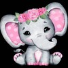 Super Bundle Girl Elephant With Floral Crown Pink Roses, It's a Girl ...