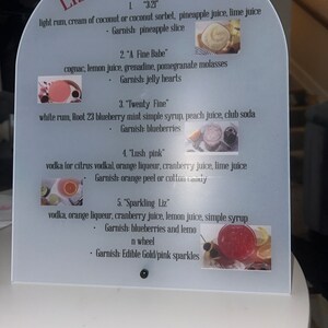 Custom Menu Table Sign Ice Cream Cookies Milk Food Menu Kids Birthday ...