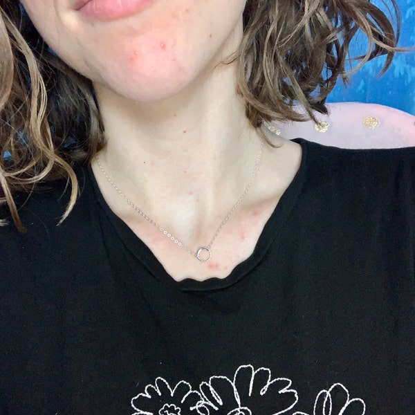 SMALL Single CIRCLE in a Sterling Silver, Bridesmaid Gift Wedding, Gift ...