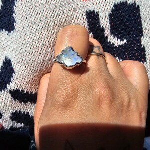 Moonstone Cloud Ring, Cloud Smiling Face Ring, Cloud Stone Ring, Copper ...