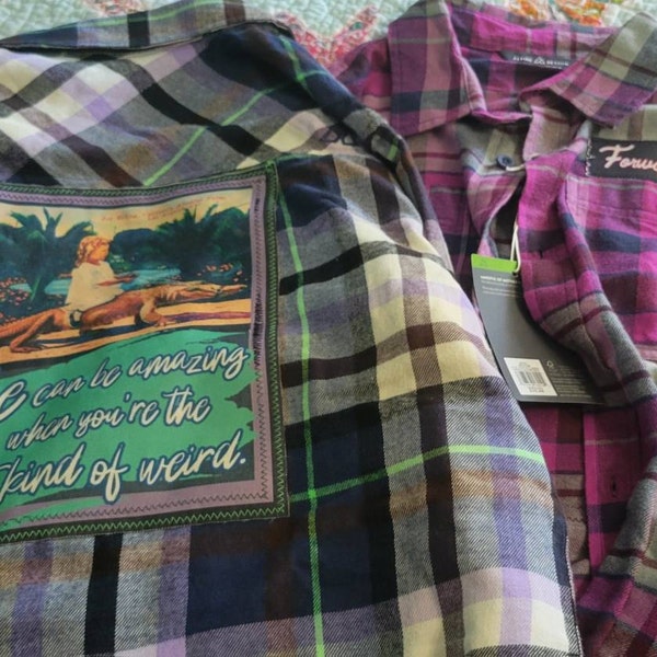 Retro Vintage Housewife Funny Meme Flannel Shirt Boho Hippie Unique ...