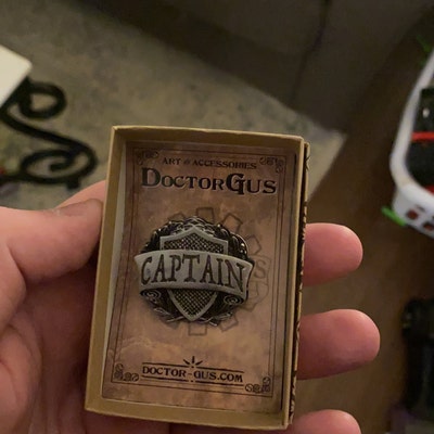 Captain Badge Pirate Crew Pin Handcrafted Pewter Accessories by Doctor ...