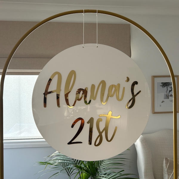 Double Layer Round Acrylic Birthday Sign | 21st | Milestone Sign ...