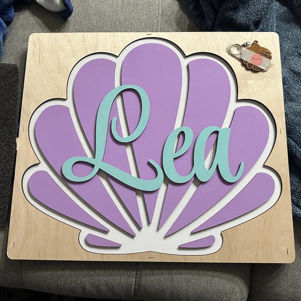 Personalized Seashell Name Sign - Under the Sea Wooden Sign - Ocean ...