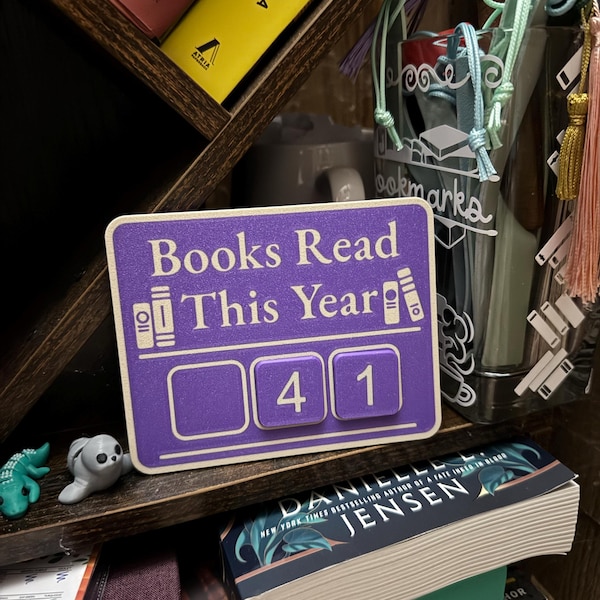 Customizable Books Read Tracker | Personalized Book Counter Sign ...