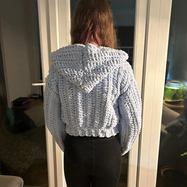 Cloud Cardigan PATTERN - Crochet Hooded Soft Fluffy Puffy Oversized ...