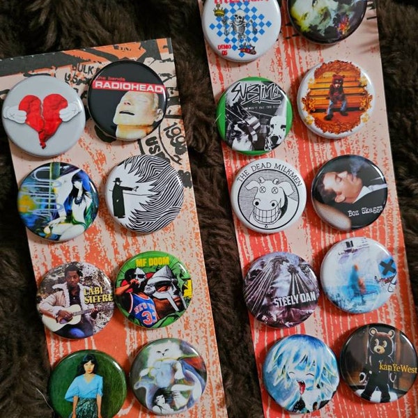 Goth Buttons, Lot of 5-1.25 Emo Button, Goth Post Punk, Badge, Magnet ...