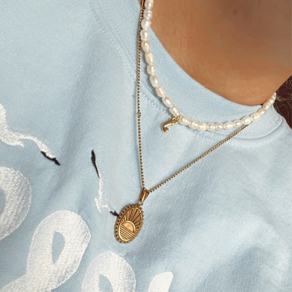 Dainty Cute Flower Necklace Daisy Flower Necklace Beaded Pearl Necklace ...