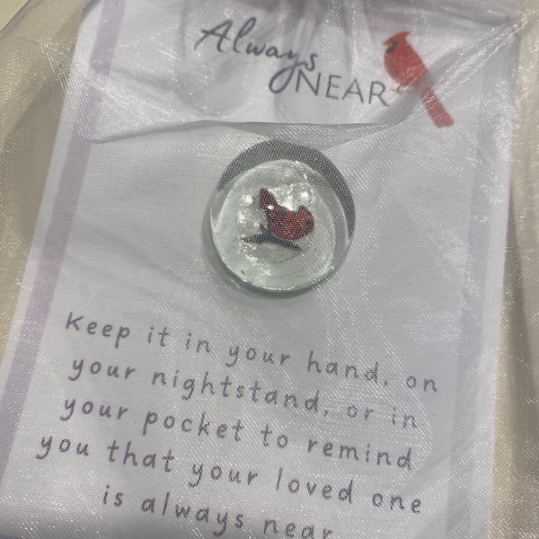 Cardinal Always Near Glass Gem - Pocket Token, Angelversary ...