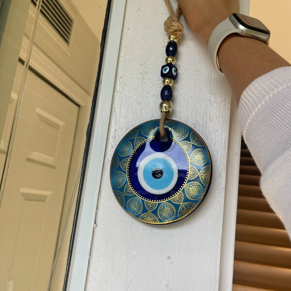 5.90 Inch Diameter Large Glass Evil Eye Wall Hanging-glass Greek Evil ...