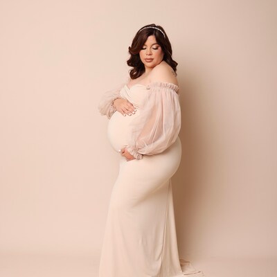 New Two Piece Open Belly Convertible Style-pregnancy Dress-mommy to Be ...
