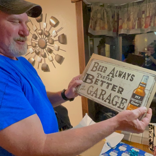 Beer Tastes Better in the Garage Sign Vintage Signs, Man Cave Decor ...