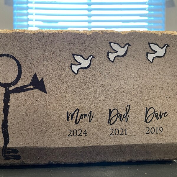 6x6 Concrete Memorial Stone. Bookend. Garden Decor. Rustic Tumbled ...