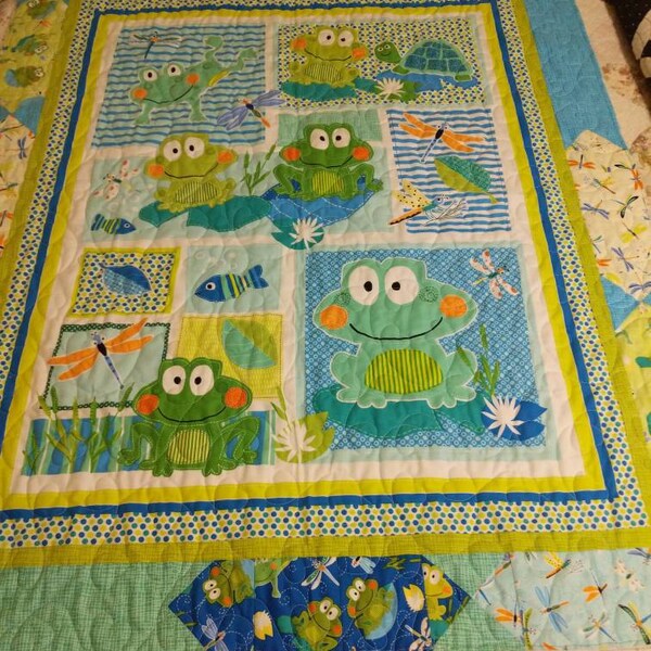 Spring Bunny Go Round Easter Quilt (24" X 24") Made to Order Baby ...