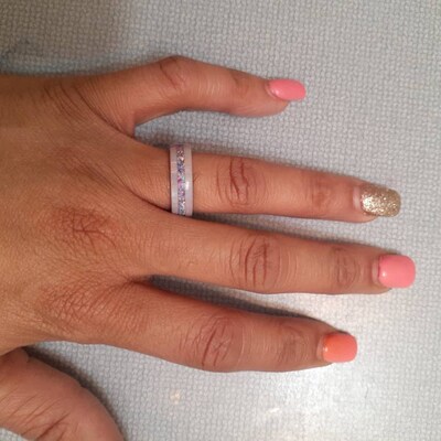 Unicorn Poop Ring With Opal Inlay 6mm Width Diamond Dust Ring ...