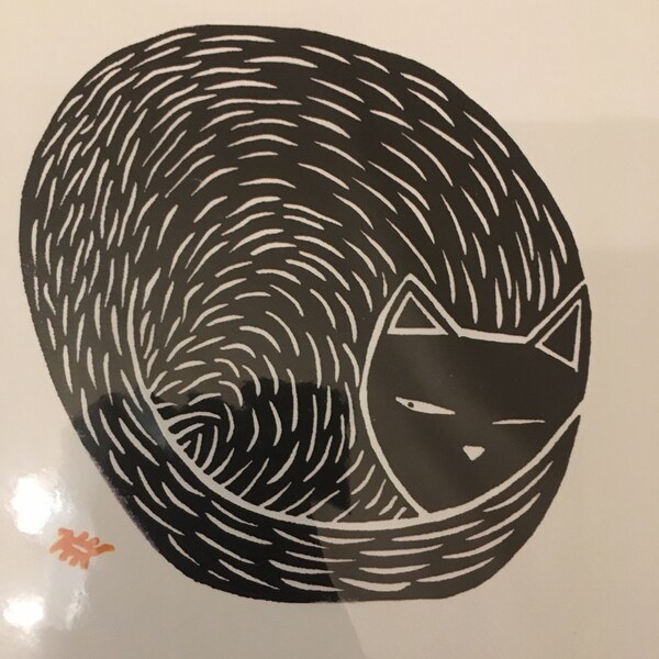 3D Glasses Movie Theatre Linocut Print Linoprint Limited Edition ...