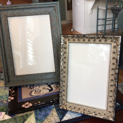 Rustic Blue Frame,blue Farmhouse Frame,blue Shabby Chic Frame,blue ...