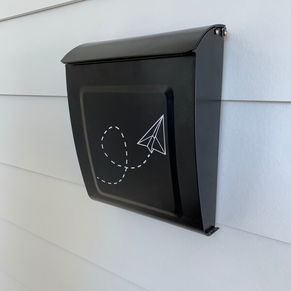 White Modern Contemporary Mailbox, Personalized Wall Mount Letterbox ...