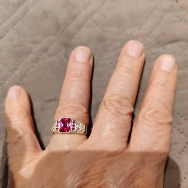 Luxury Ruby Men's Ring, Engagement Ring, Designer Ruby Ring, Art Deco ...