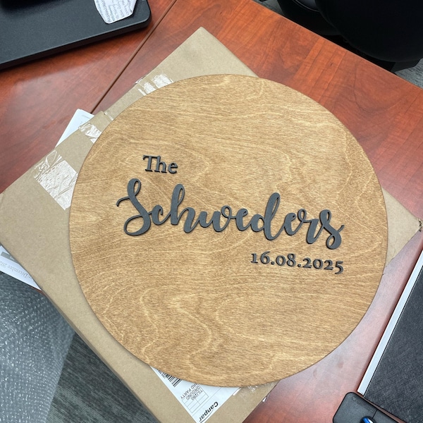 Double Layer Wooden Wedding Sign Layered Name Sign Custom Name Wood ...