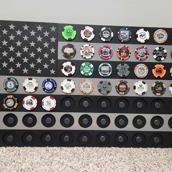 USA Map Magnetic Poker Chip Motorcycle Display Fits 50 Harley-davidson ...