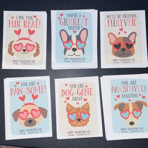 Printable Dog Valentine's Day Cards Kids School Classroom - Etsy